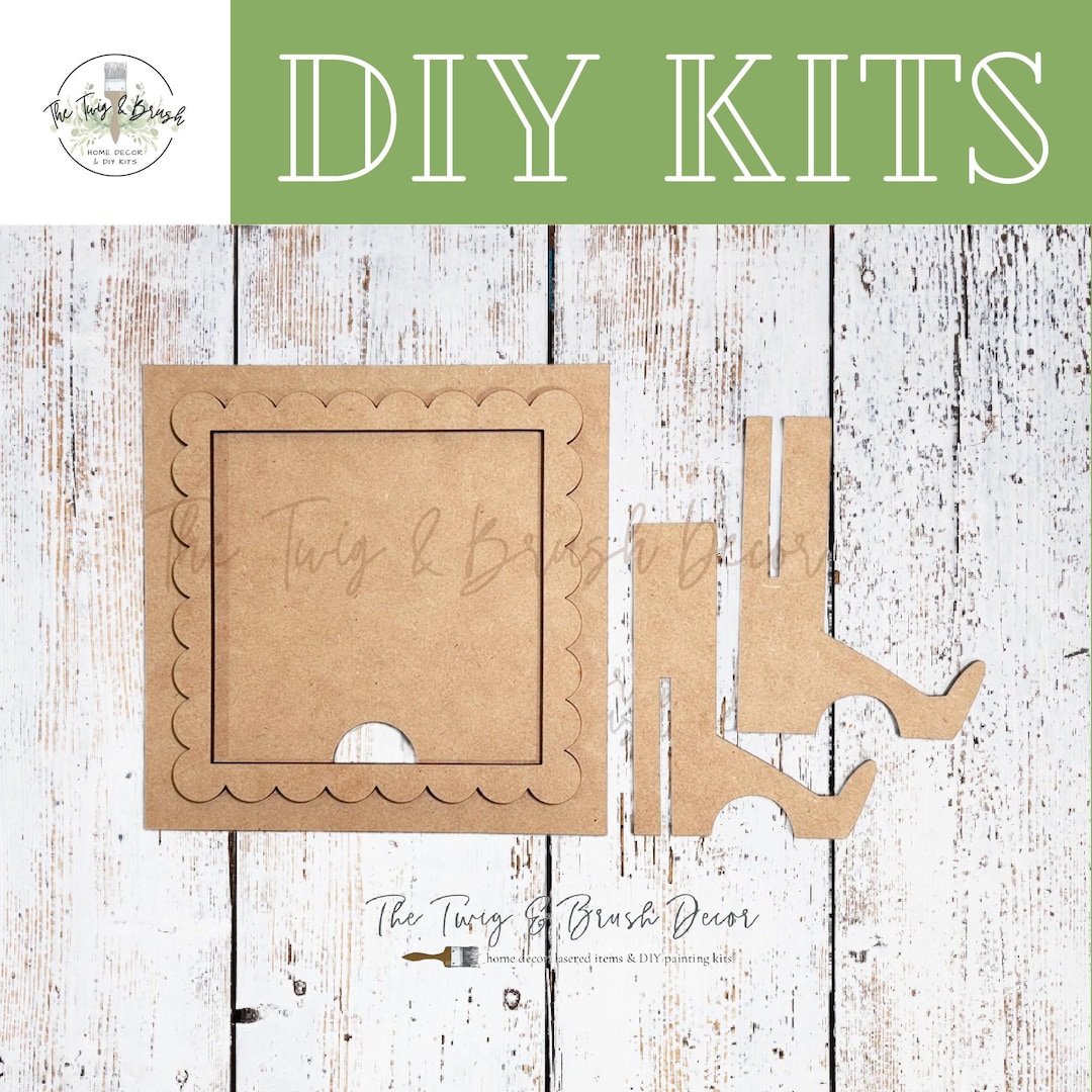 DIY Wood Sign Frame Kit: Single Scalloped, Unfinished With Easel - Etsy