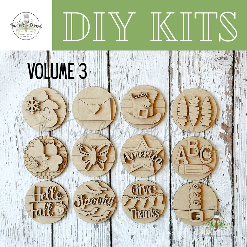 DIY Single Seasonal Bundle Jar Topper Insert / DIY Wood Blank ...