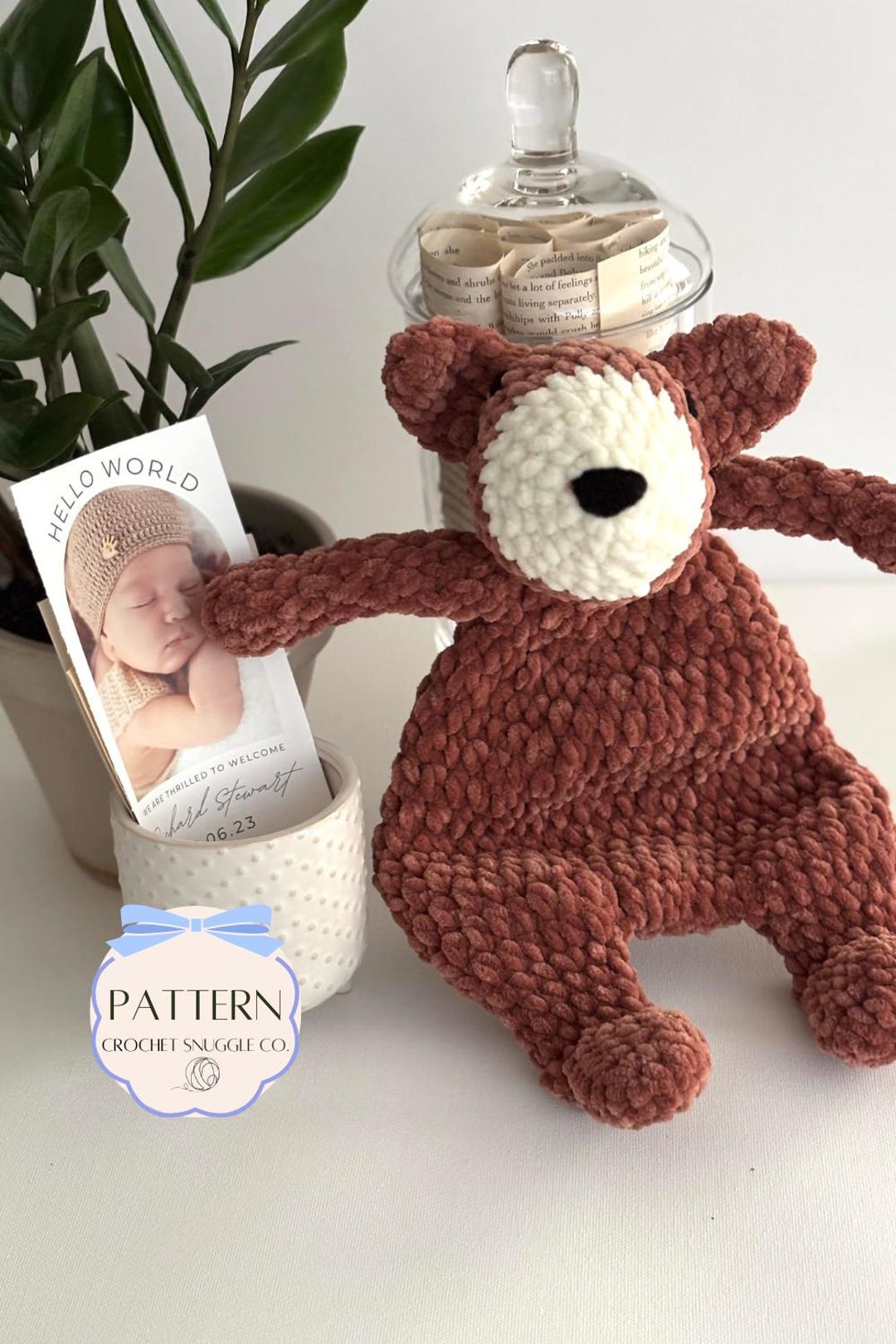 PDF Pattern for Soft Bear Snuggler Toy DIY Crochet Bear Snuggler ...