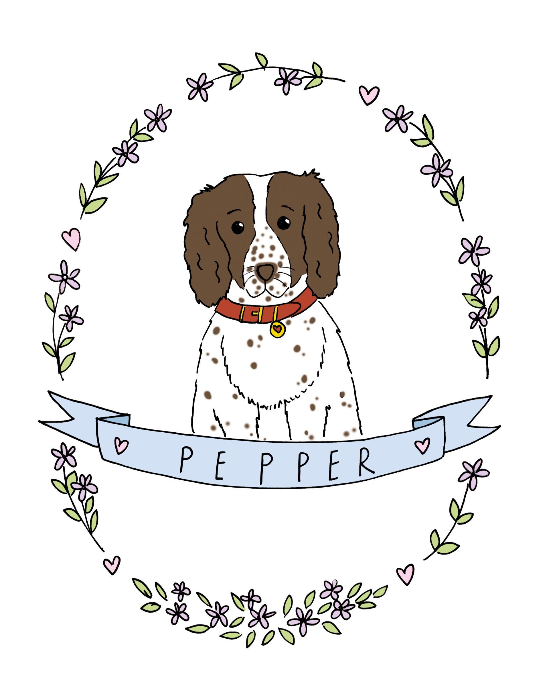 Personalised Pet Portrait Animal Companion Illustration | Etsy UK