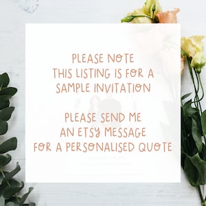 Sample Only Wedding Invitation With Couple Illustration - SAMPLE - Etsy