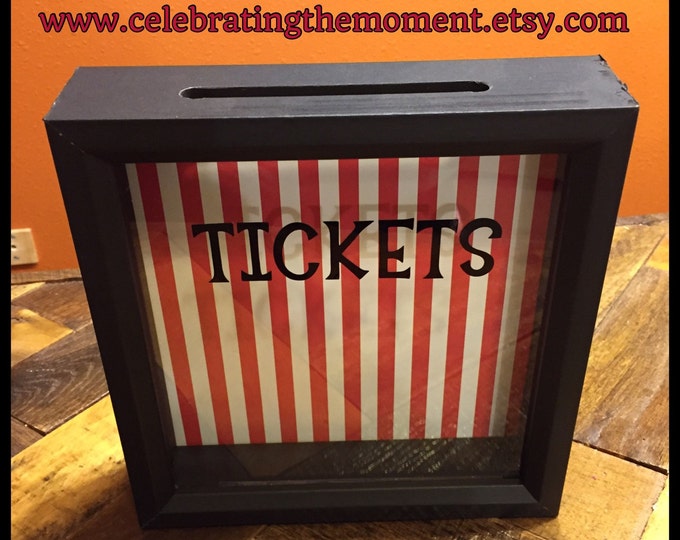 TICKETS, Ticket Stub Box, 8x8, Shadow Box, Ticket Holder Box ...