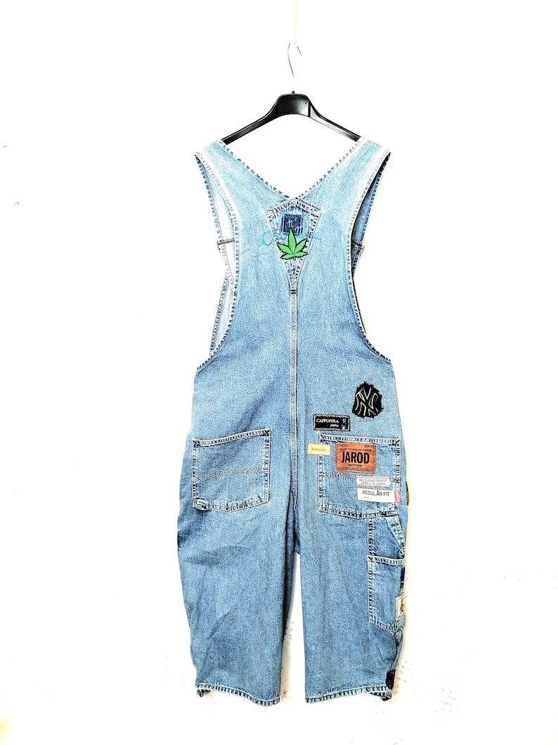 Denim Overalls With Vintage Badges - Etsy