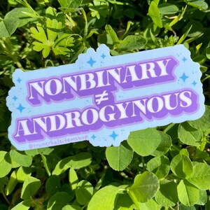 Nonbinary Sticker Waterproof Vinyl nonbinary Androgynous Enby Pride ...