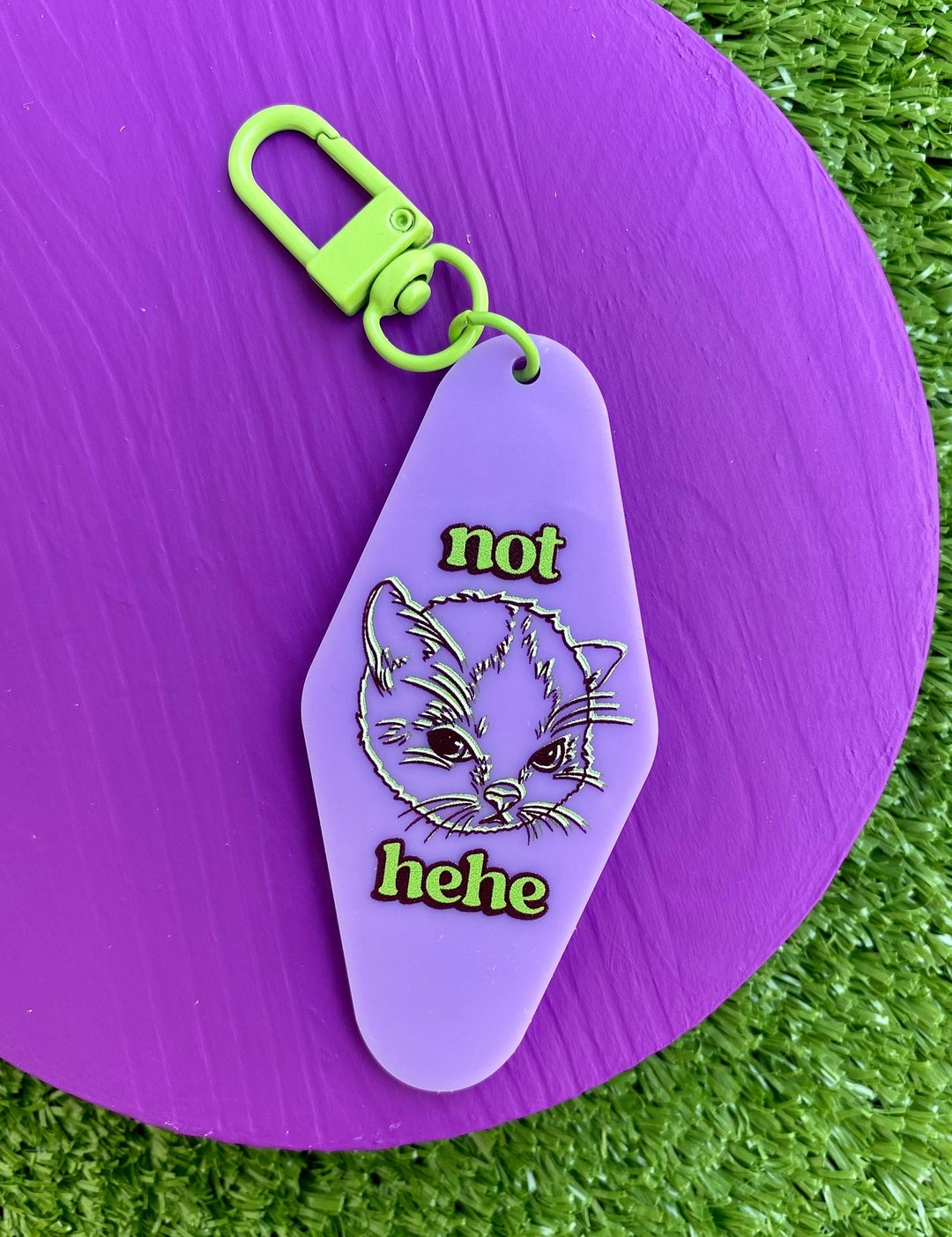 Hehe Cat Meme Motel Tag Keychain Webcore Memecore Internet 2000s Kitten ...