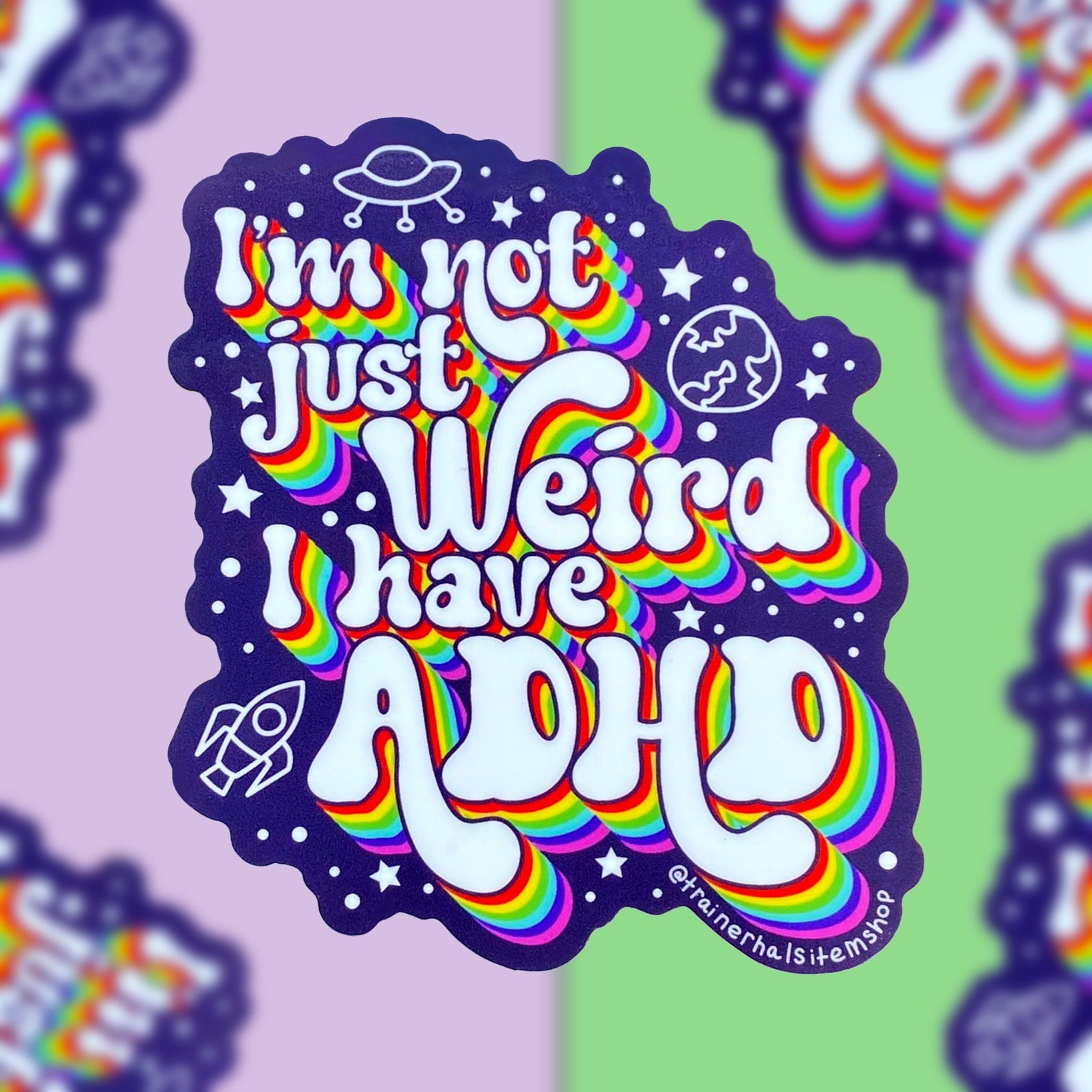 ADHD Sticker Waterproof Vinyl “i’m Not Just Weird, I Have ADHD ...