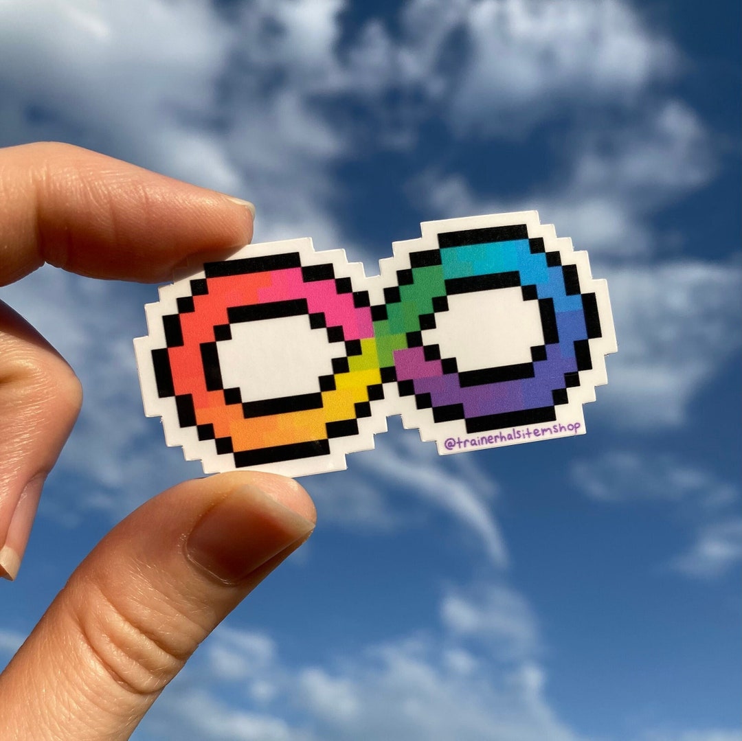 Neurodiversity Pride Pixel Infinity Sticker Rainbow Symbol Neurodivergent Autism ADHD OCD PTSD ...