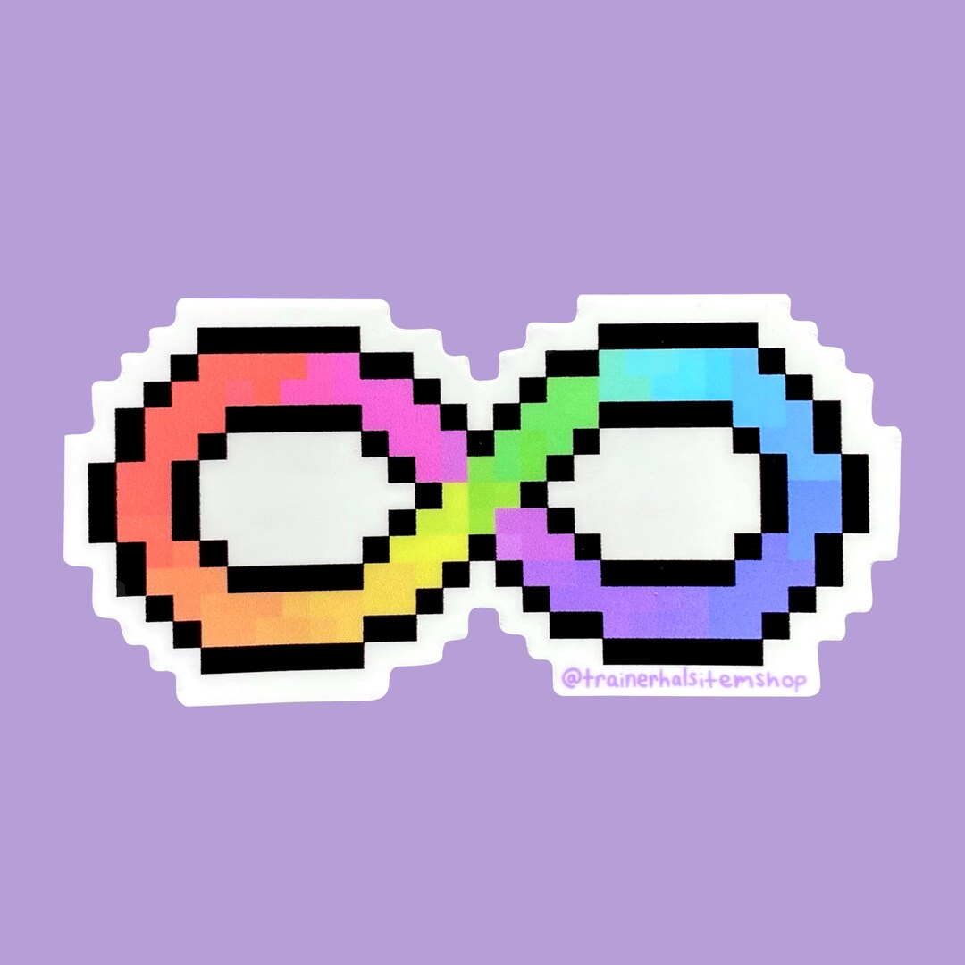 Neurodiversity Pride Pixel Infinity Sticker Rainbow Symbol ...