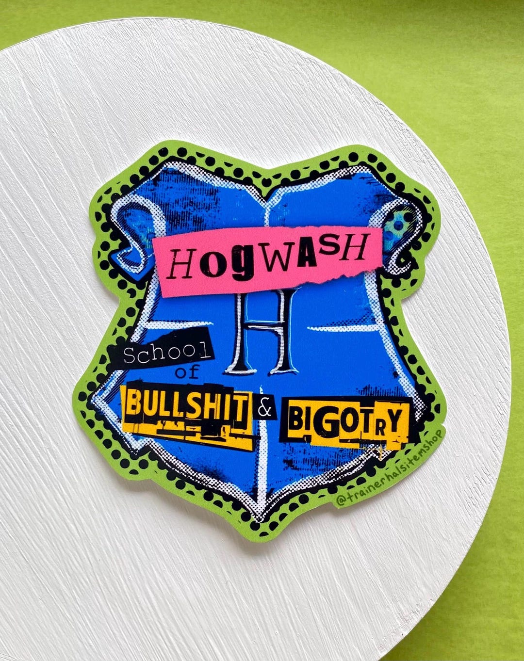 Hogwash Trans Pride Sticker HP JKR Book Author Anti-terf Decal Hogwarts ...