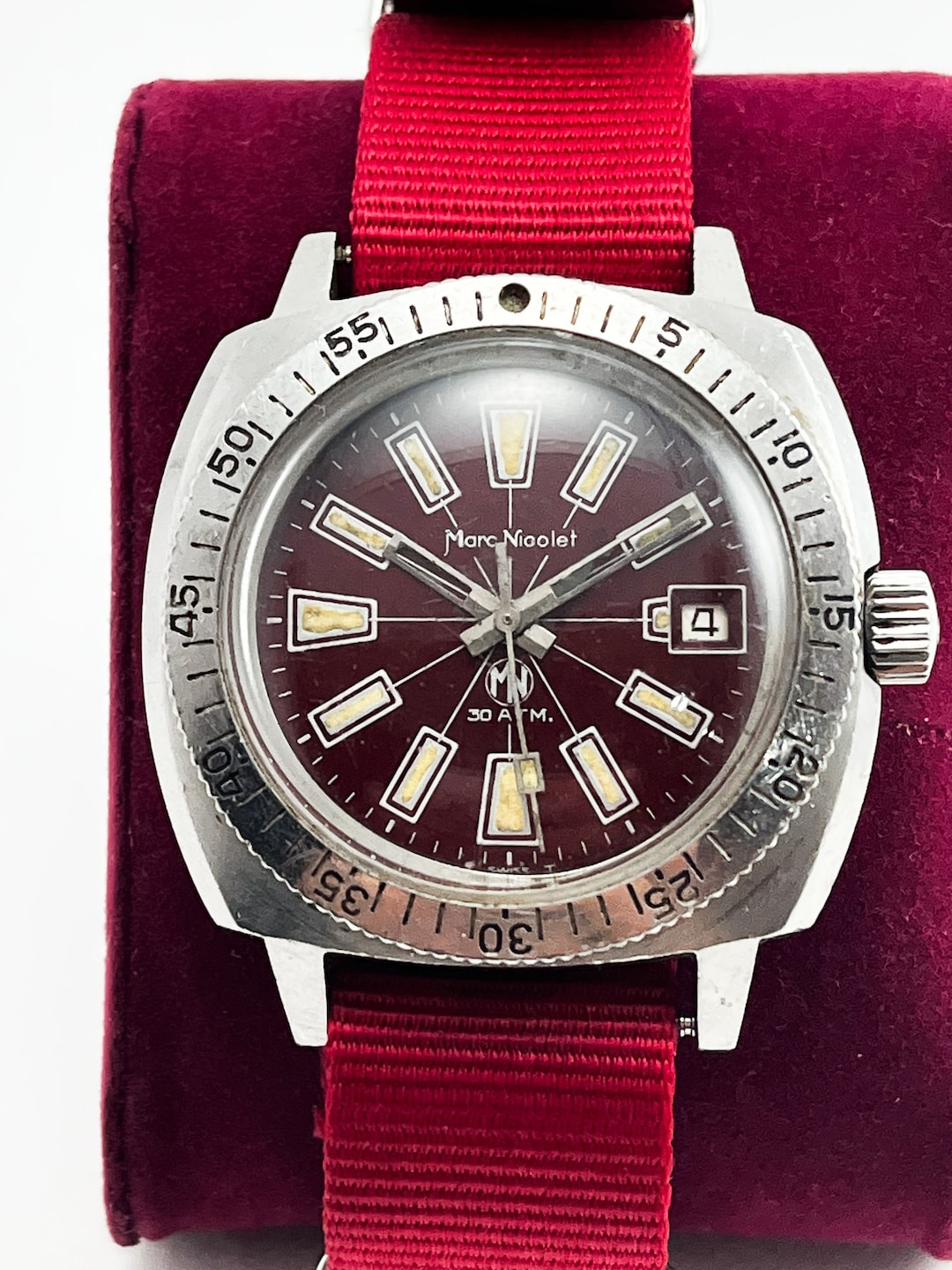 Mens Writswatch Marc Nicolet 1960s Divers Watch Automatic Rare ...