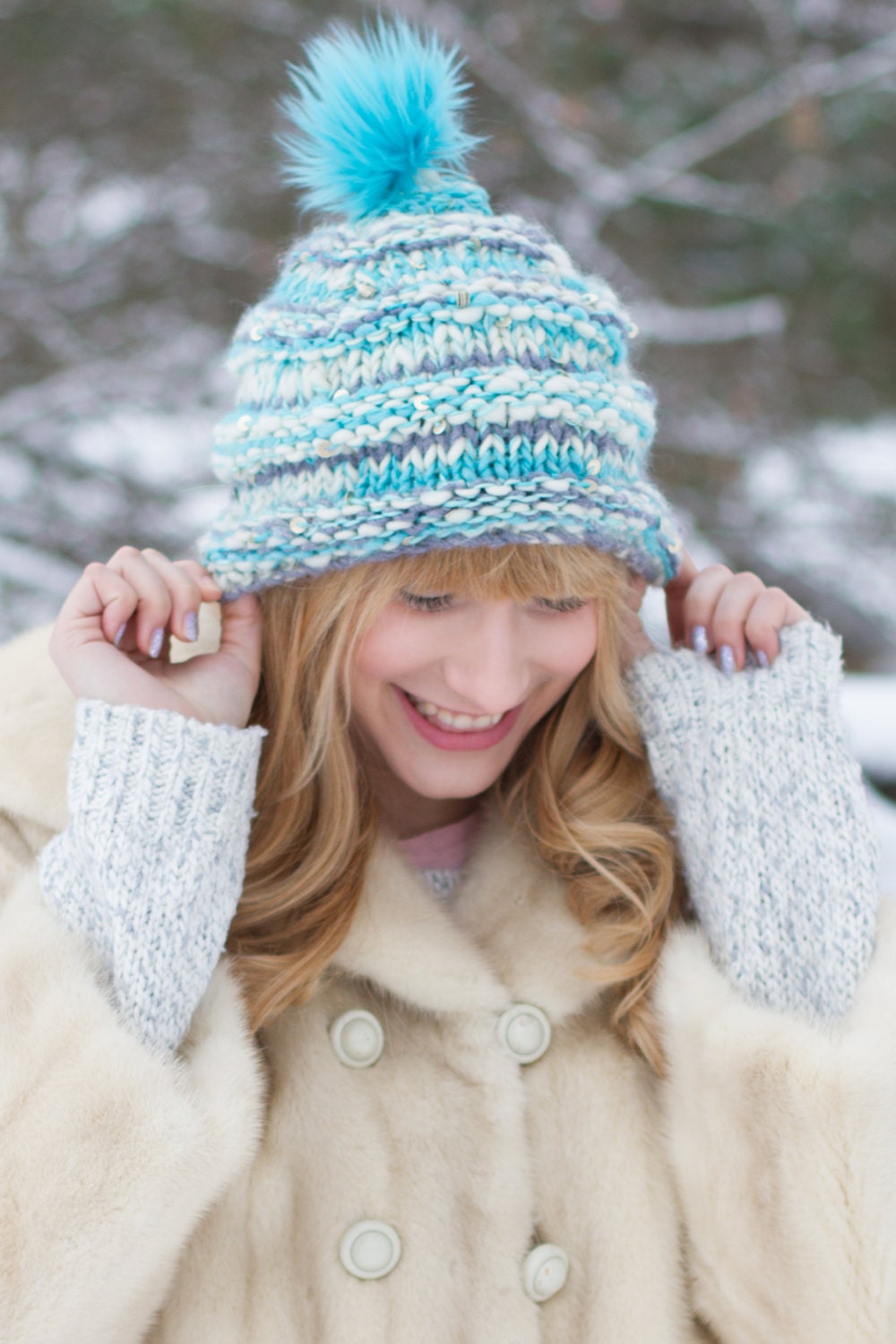 Snow Cap Hat PDF KNITTING PATTERN - Etsy