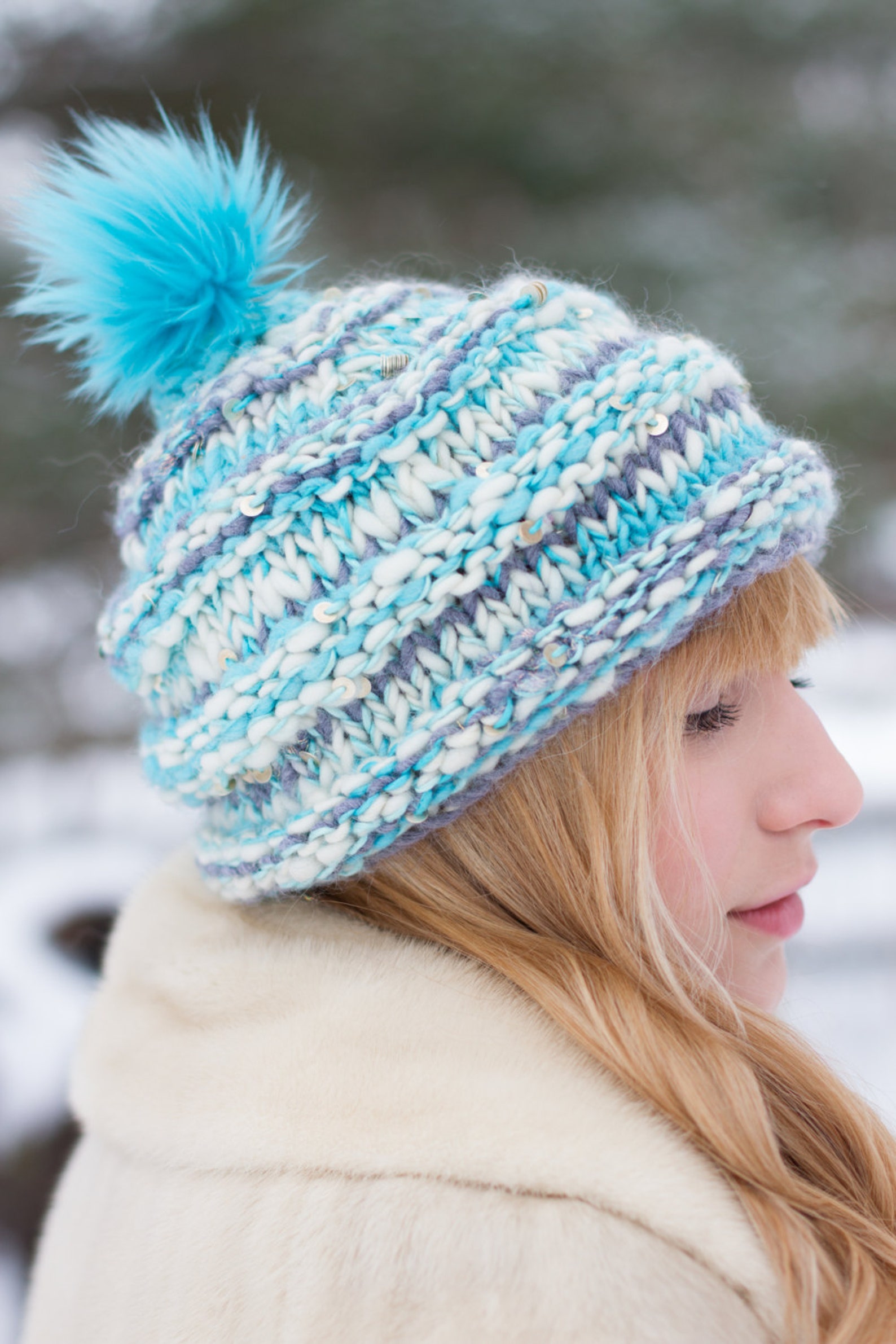 Snow Cap Hat PDF KNITTING PATTERN - Etsy