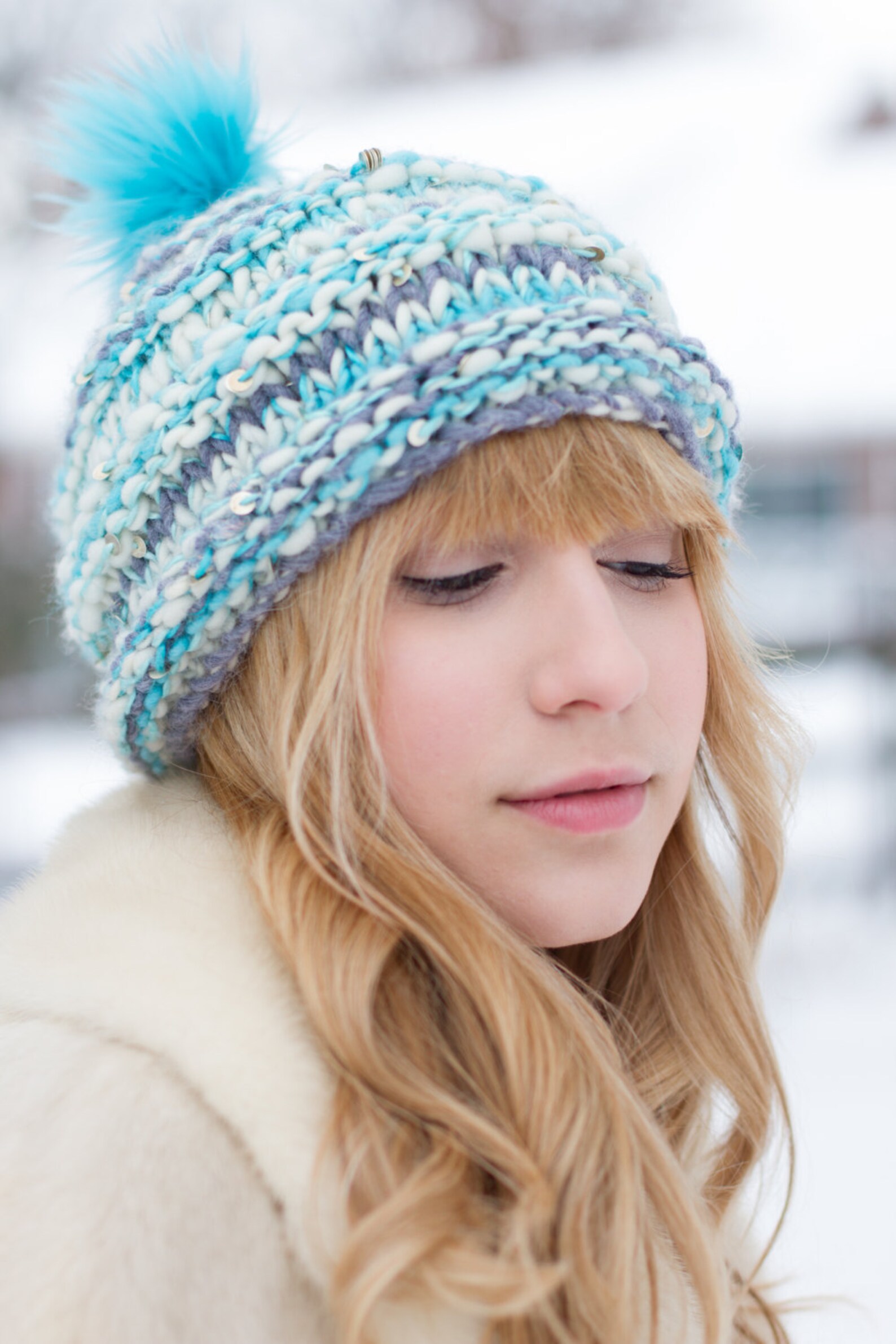 Snow Cap Hat PDF KNITTING PATTERN - Etsy