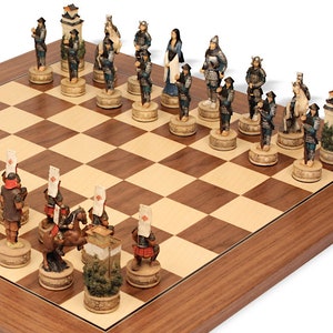 Japanese Samurai Theme Chess Set With Walnut & Maple Deluxe Board - Etsy