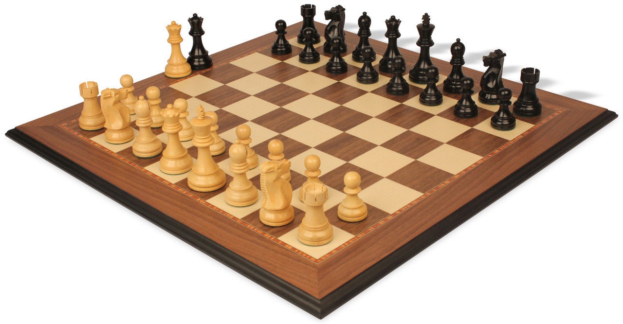 Fischer-spassky Commemorative Chess Set Ebonized & Boxwood - Etsy