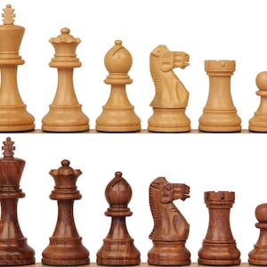 Parker Staunton Chess Set - Golden Rosewood & Boxwood Pieces - 3.25 ...