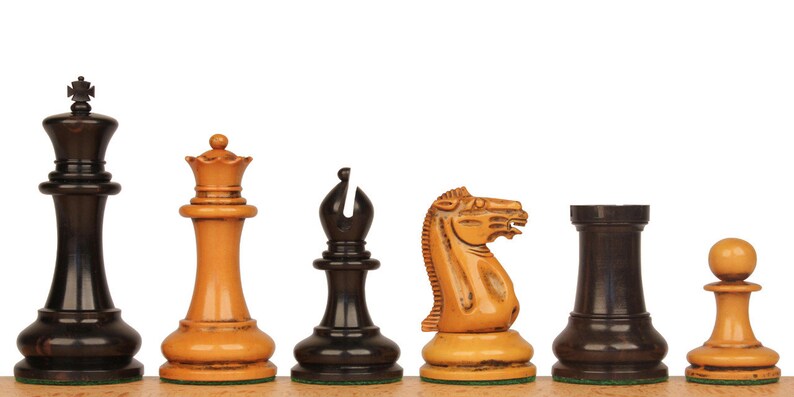 1849 Heirloom Staunton Chess Set Ebony & Distressed Boxwood - Etsy