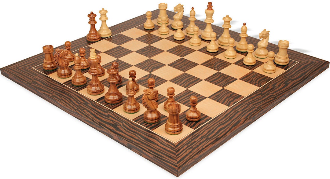 Bohemian Series Chess Set Golden Rosewood & Boxwood Pieces With Tiger ...