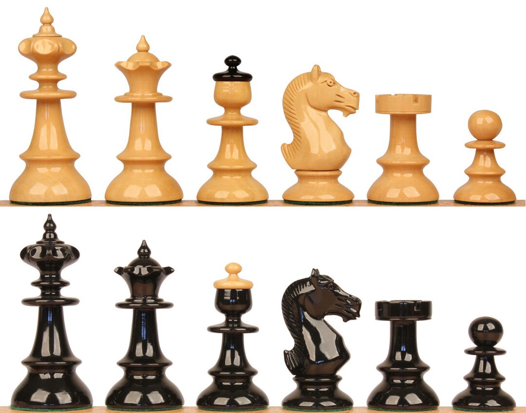 Vienna Coffee House Antique Reproduction Chess Set - Black & Boxwood ...