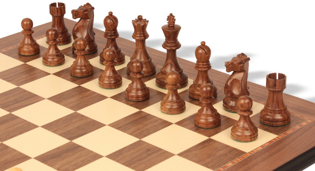 Fischer-spassky Commemorative Chess Set Golden Rosewood & - Etsy
