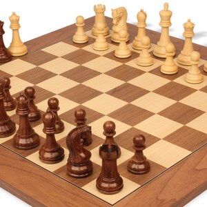 Leningrad Series Chess Set Golden Rosewood & Boxwood Pieces With Walnut ...
