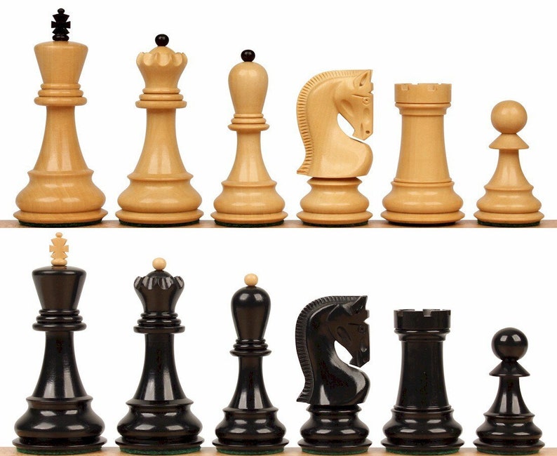 Zagreb Series Chess Set - Ebonized & Boxwood Pieces - 3.25" King - Etsy