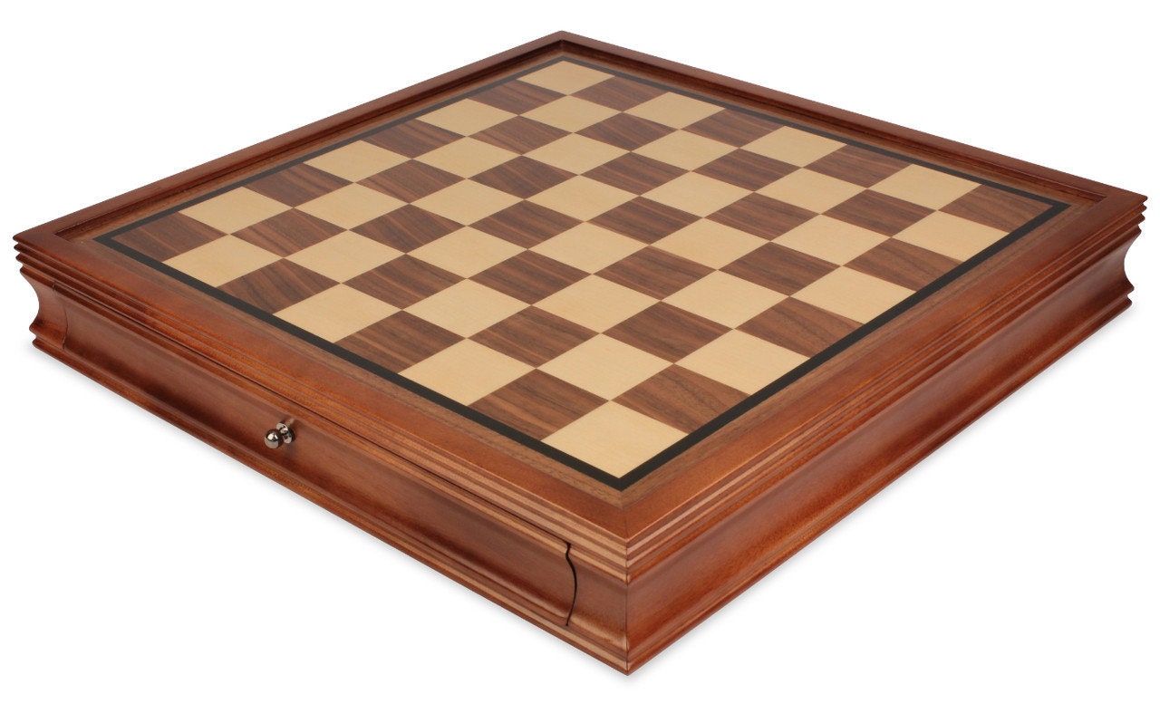 Deluxe Two-drawer Walnut Chess Case - 2" Squares - Etsy