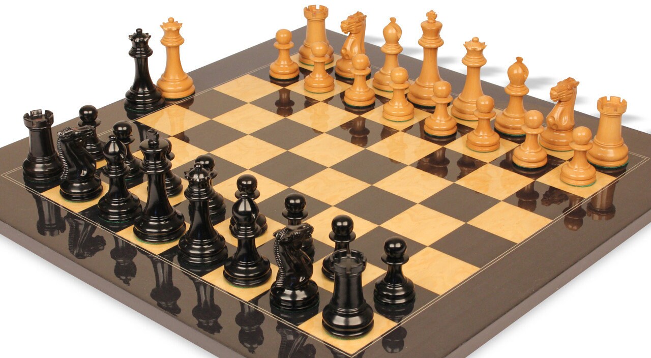 1849 Heirloom Staunton Chess Set Ebony & Aged Boxwood Pieces - Etsy