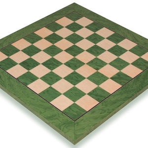 Green Ash Burl & Erable High Gloss Deluxe Chess Board - 1.75" Squares ...