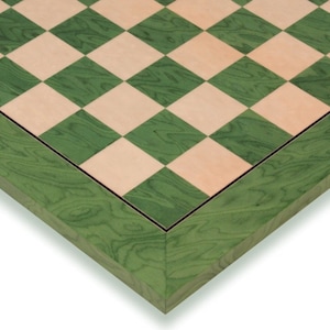 Green Ash Burl & Erable High Gloss Deluxe Chess Board - 1.75" Squares ...