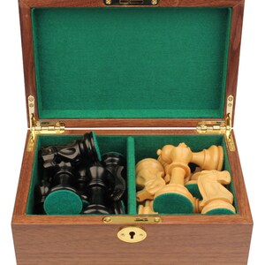 Deluxe Old Club Staunton Chess Set Ebony & Boxwood Pieces With Walnut ...