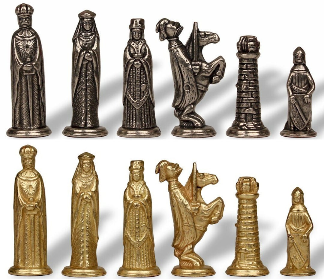 Small Medieval Theme Metal Chess Set by Italfama - Etsy