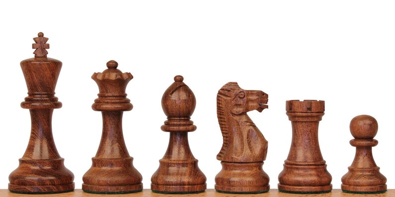 Parker Staunton Chess Set - Golden Rosewood & Boxwood Pieces - 3.25 ...