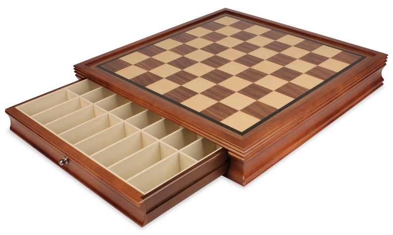 Deluxe Two-drawer Walnut Chess Case - 2" Squares - Etsy