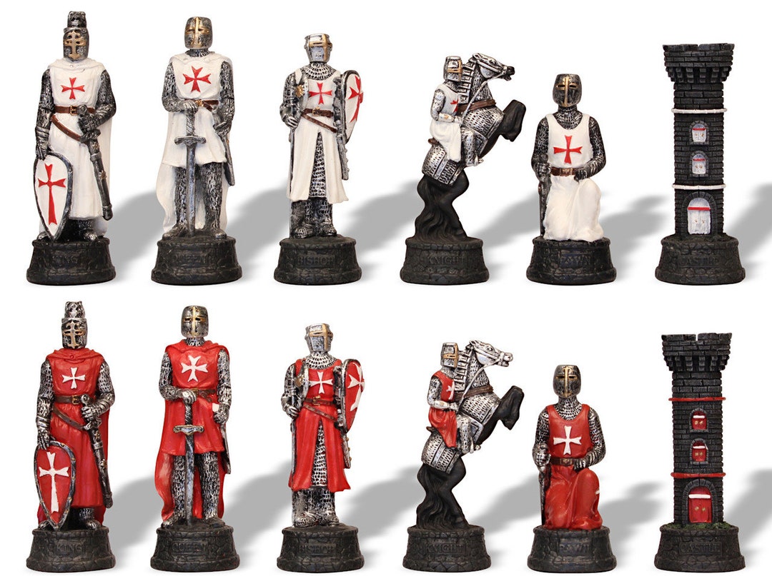 Templar Knights Hand Painted Theme Chess Set - Etsy