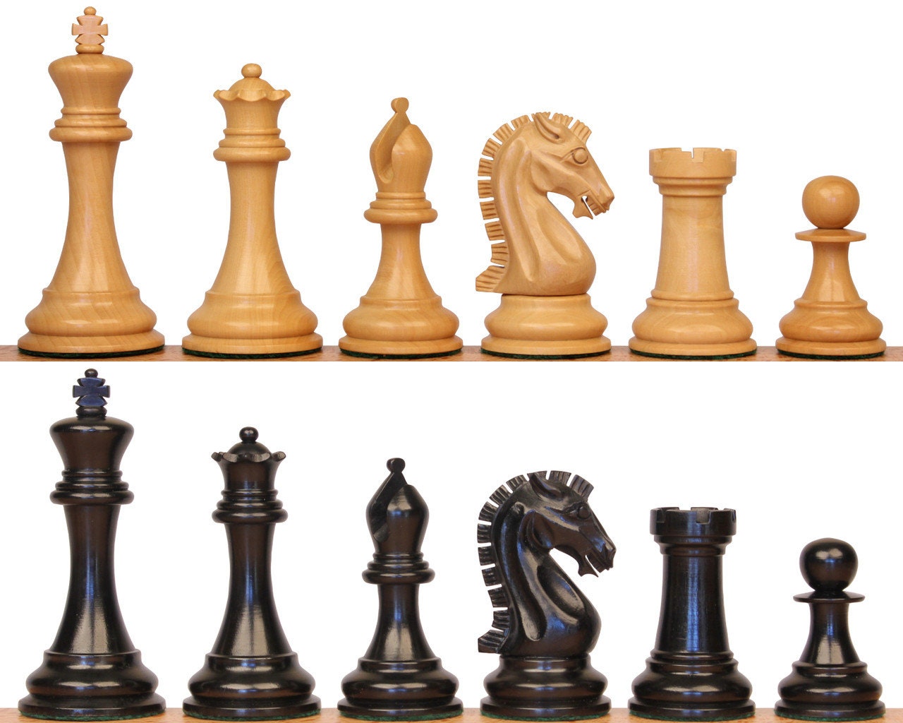 The Craftsman Series Chess Set With Ebony & Boxwood Pieces - 3.75" King ...