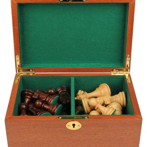 Classic Mahogany Chess Piece Box With Green Felt Lining- Small - Etsy
