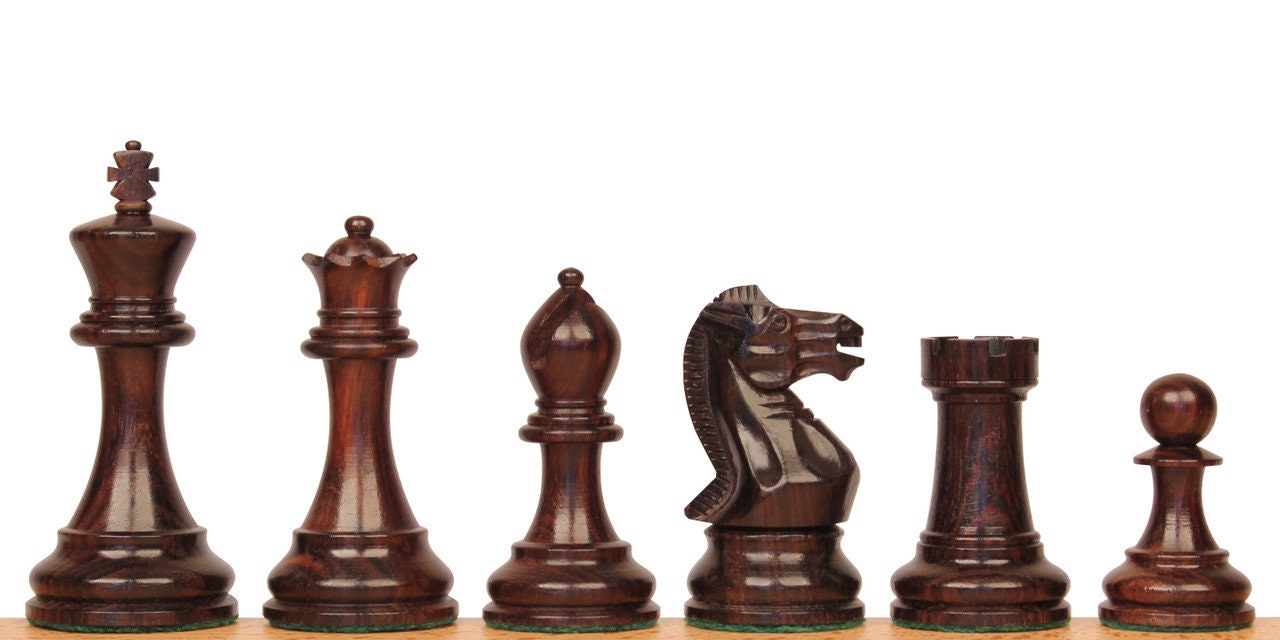 Old English Classic Chess Set With Rosewood & Boxwood Pieces 3.9 King ...