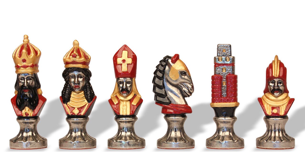 Medieval Theme Hand Painted Metal Chess Set by Italfama - Etsy