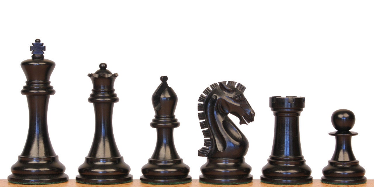 The Craftsman Series Chess Set With Ebony & Boxwood Pieces - 3.75" King ...