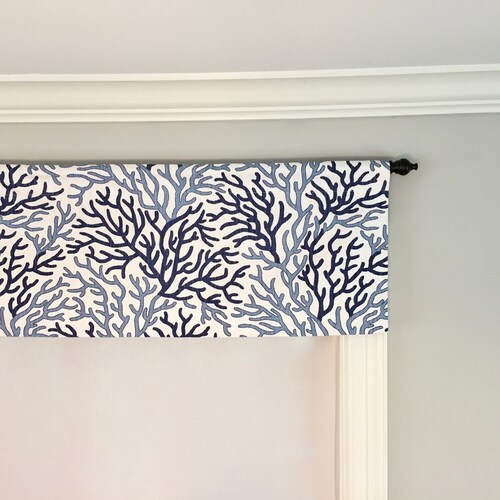 Straight Valance. Scott Living Coral Reef Basketweave Vista - Etsy