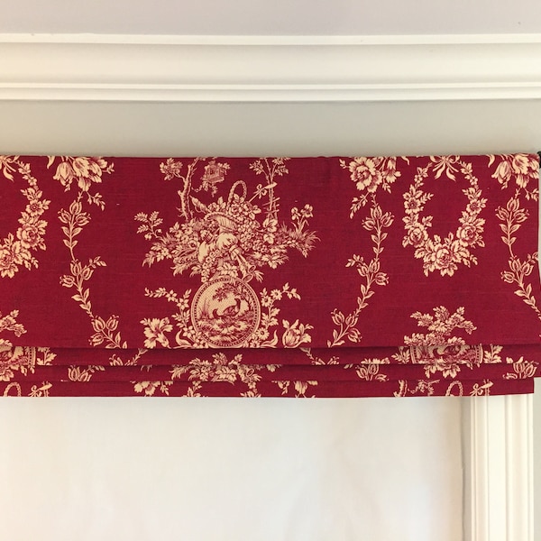 Red Toile Valance - Etsy