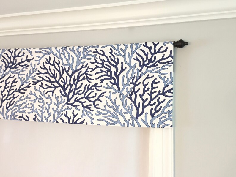 Straight Valance. Scott Living Coral Reef Basketweave Vista - Etsy