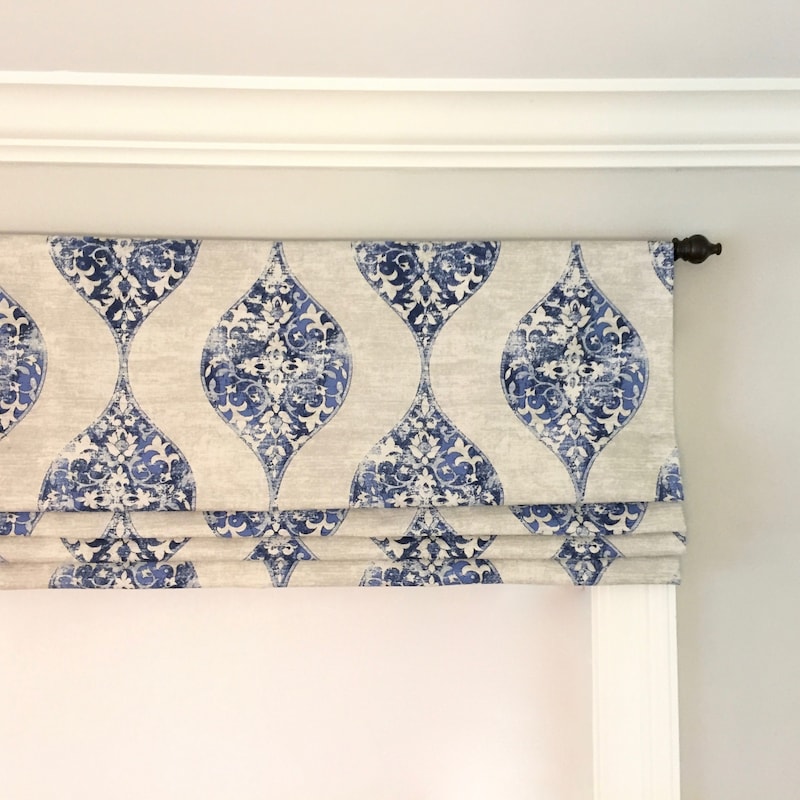 Blue Coastal Roman Shades - Etsy