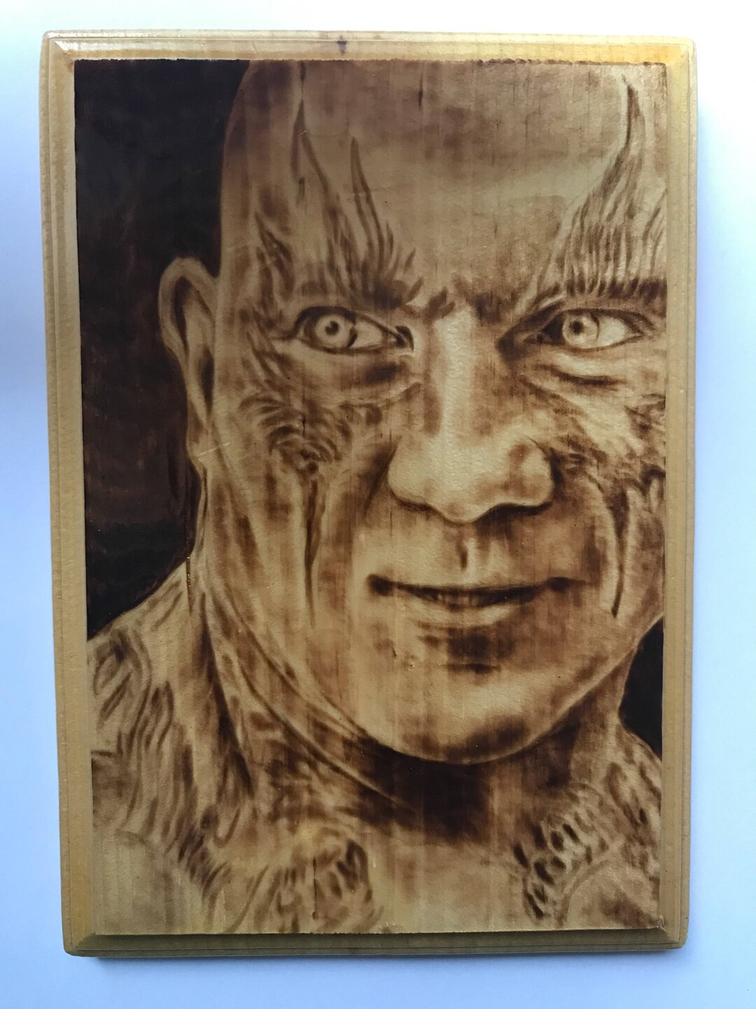 Hand-burned Drax the Destroyer on Pine - Etsy