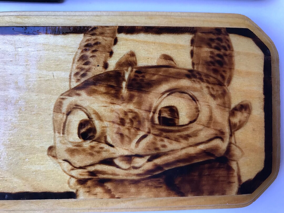 Hand-burned Toothless on Pine - Etsy