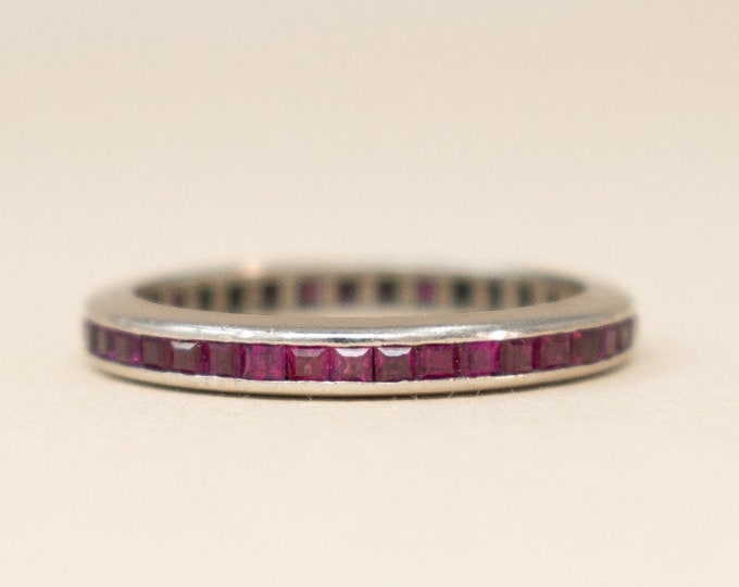 Antique Platinum & Ruby Eternity Ring 1920s Art Deco Eternity Ring ...