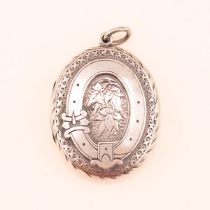 Antique Sterling Locket 1880s Victorian Locket, Buckle & Flower Motif ...