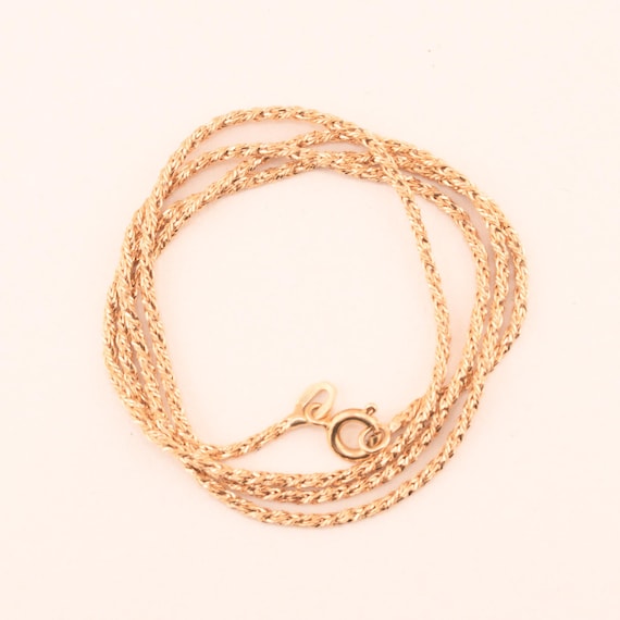 Vintage 18k Yellow Gold Twisted Link Chain – 19.5 Inch - Gem