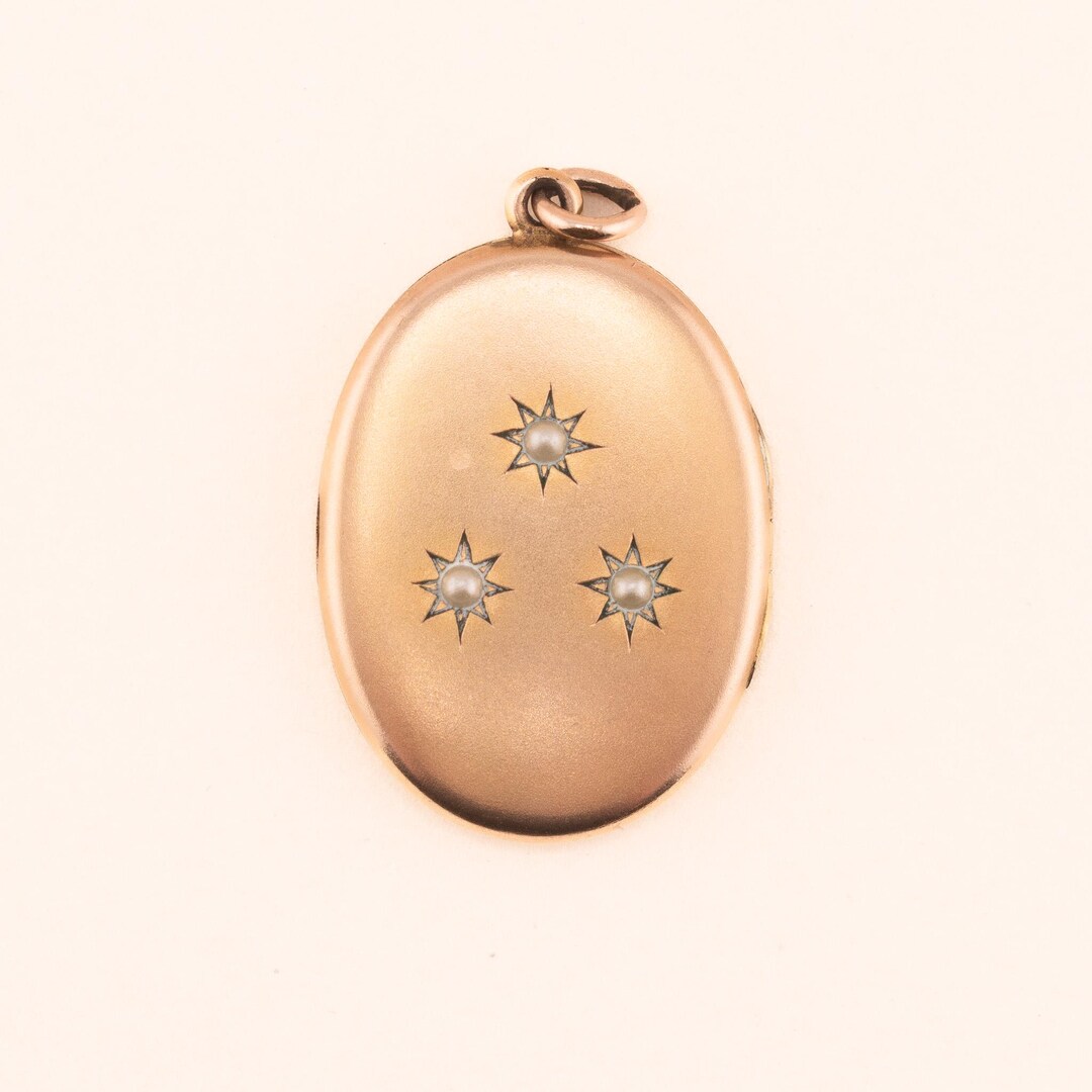 Antique Locket, Gold Filled - 1910s Edwardian Star Locket, Celestial ...